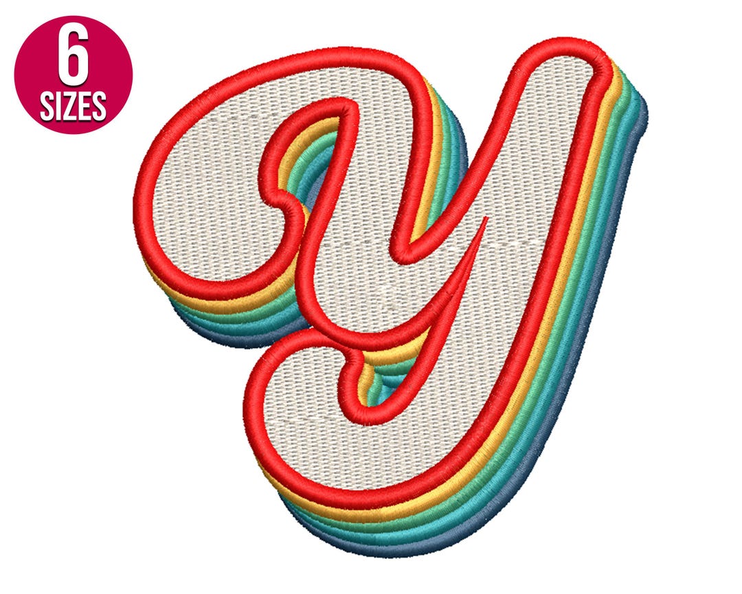 Retro Alphabet Letter Y Embroidery Design, Font, Machine Embroidery ...