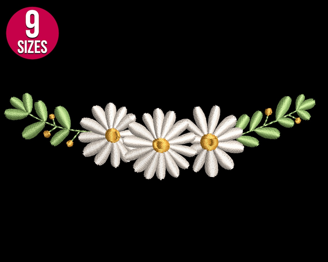 Daisy Embroidery Design Floral Embroidery Pattern Machine - Etsy UK