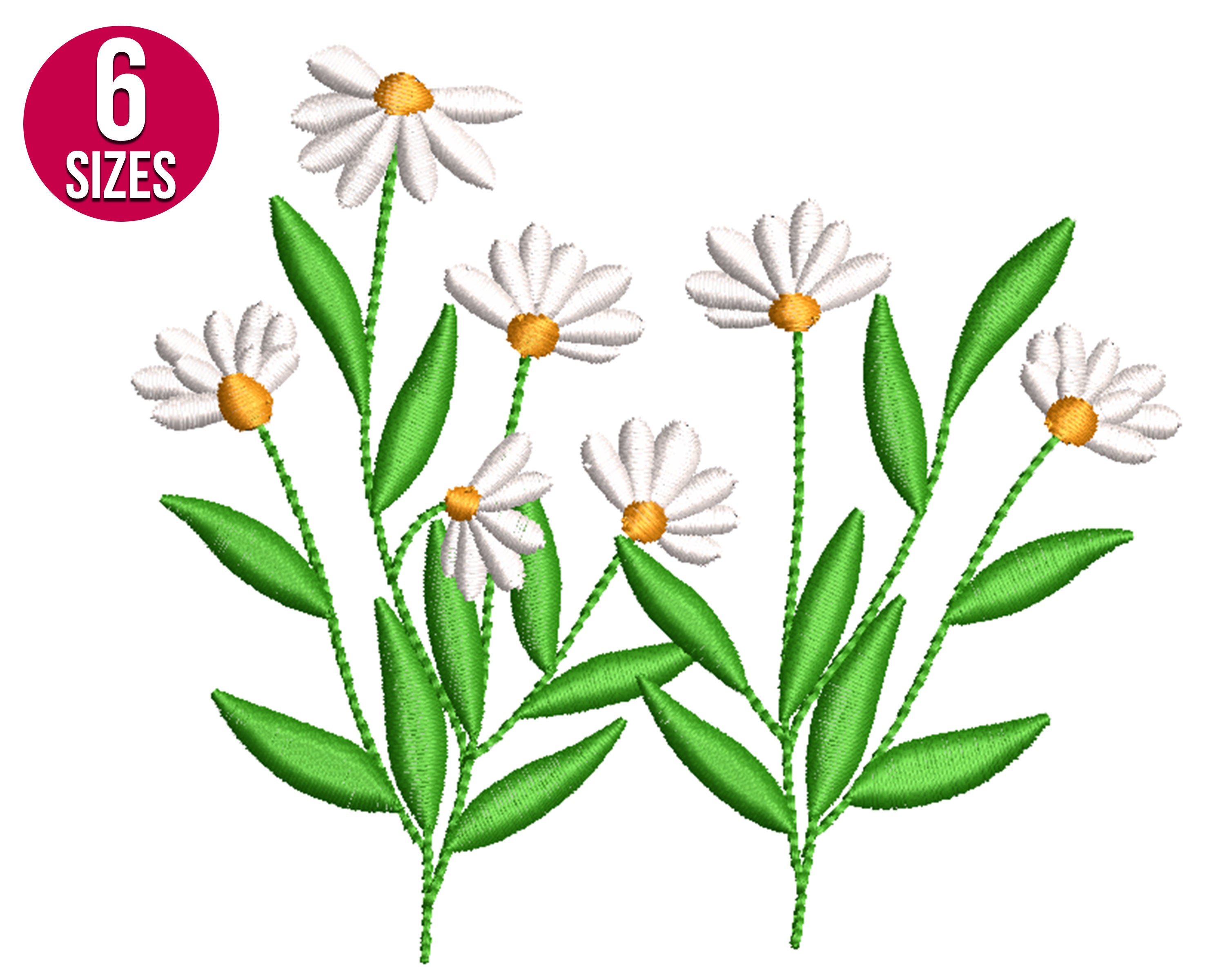 Daisy Embroidery Design Wildflowers Embroidery Pattern - Etsy