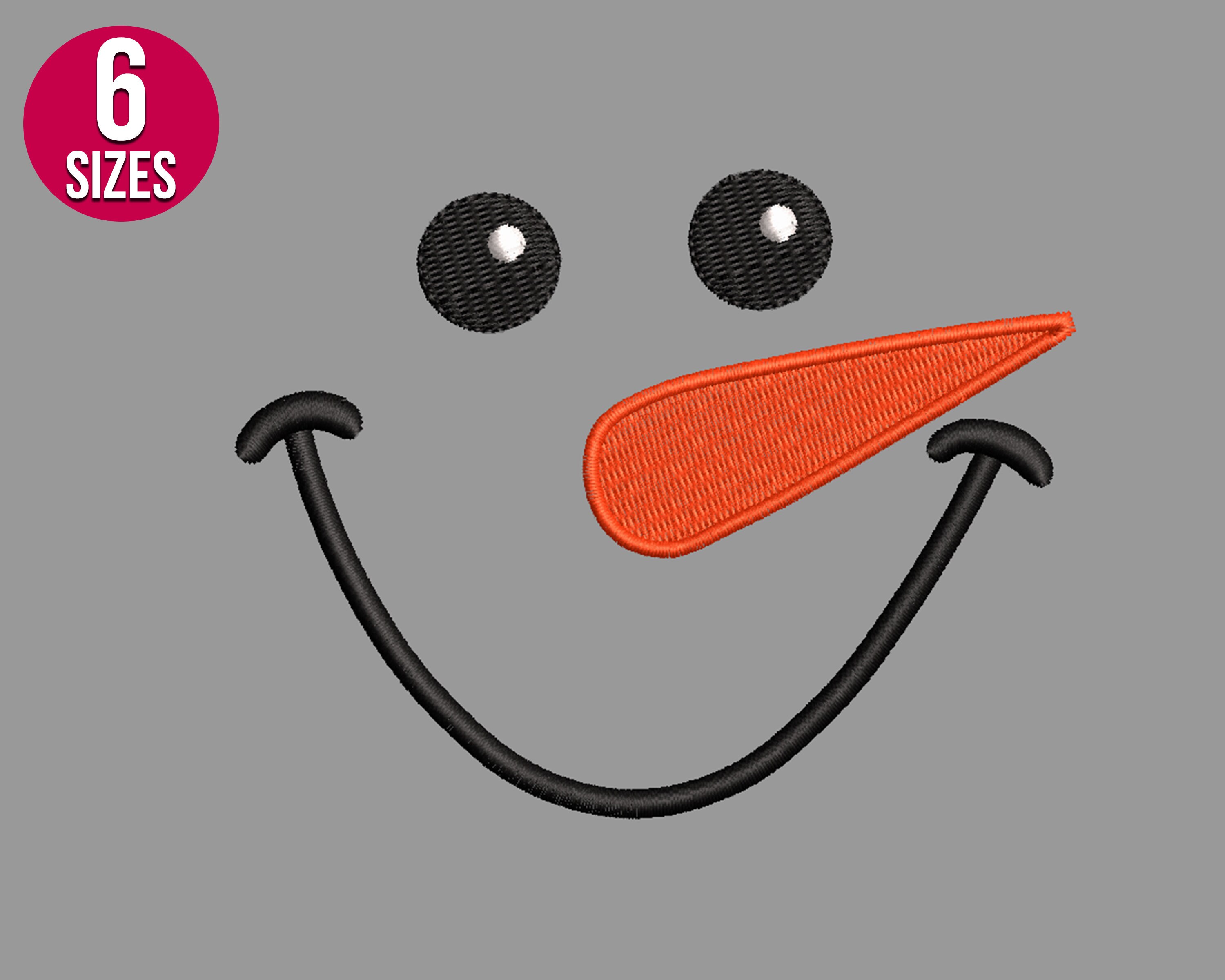 Snowman Face Embroidery Design Winter Christmas Embroidery - Etsy