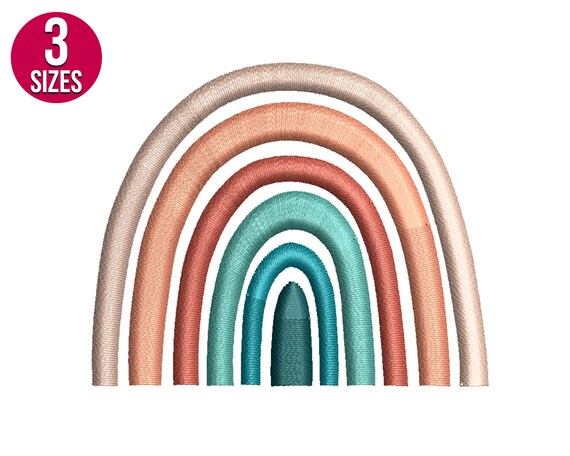 Rainbow Embroidery Design Boho Machine Embroidery File - Etsy