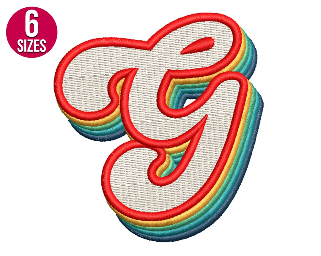 Retro Alphabet Letter G Embroidery Design, Font, Machine Embroidery ...
