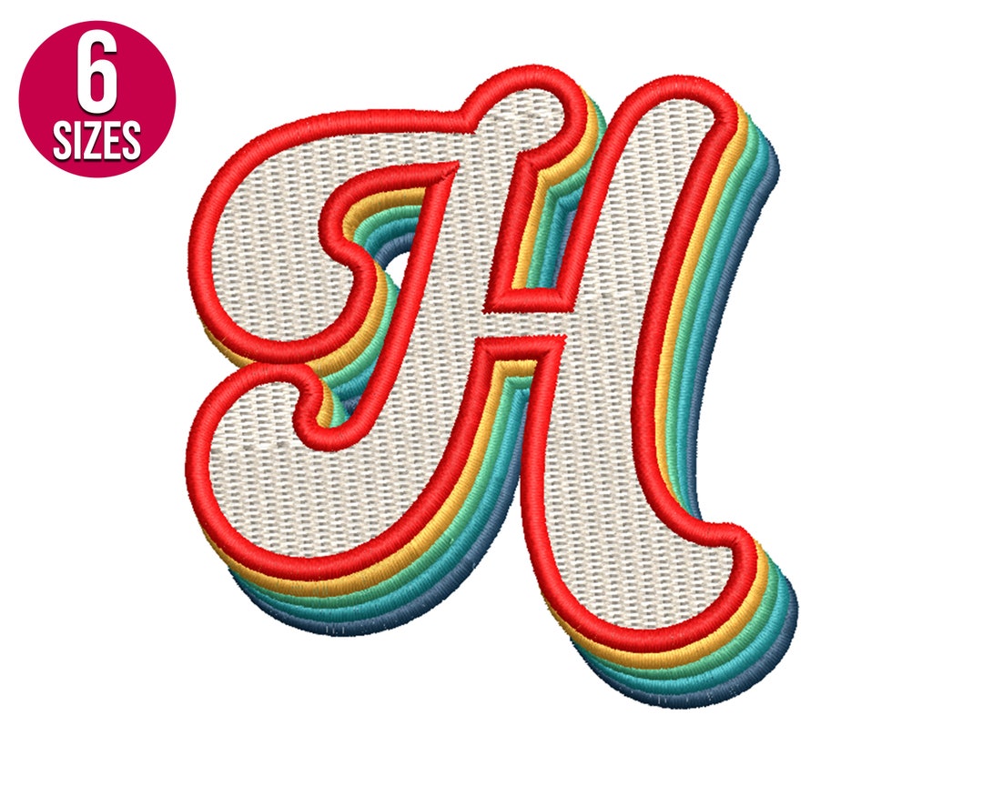 Retro Alphabet Letter H Embroidery Design, Font, Machine Embroidery ...