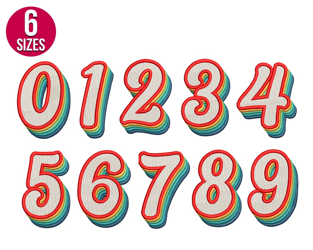 Retro Embroidery Font Embroidery Design, Numbes, Machine Embroidery ...
