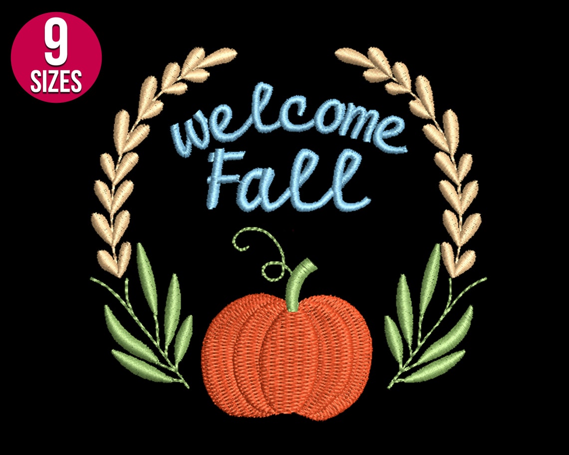 Welcome Fall Pumpkin Embroidery Design Thanksgiving Machine - Etsy UK