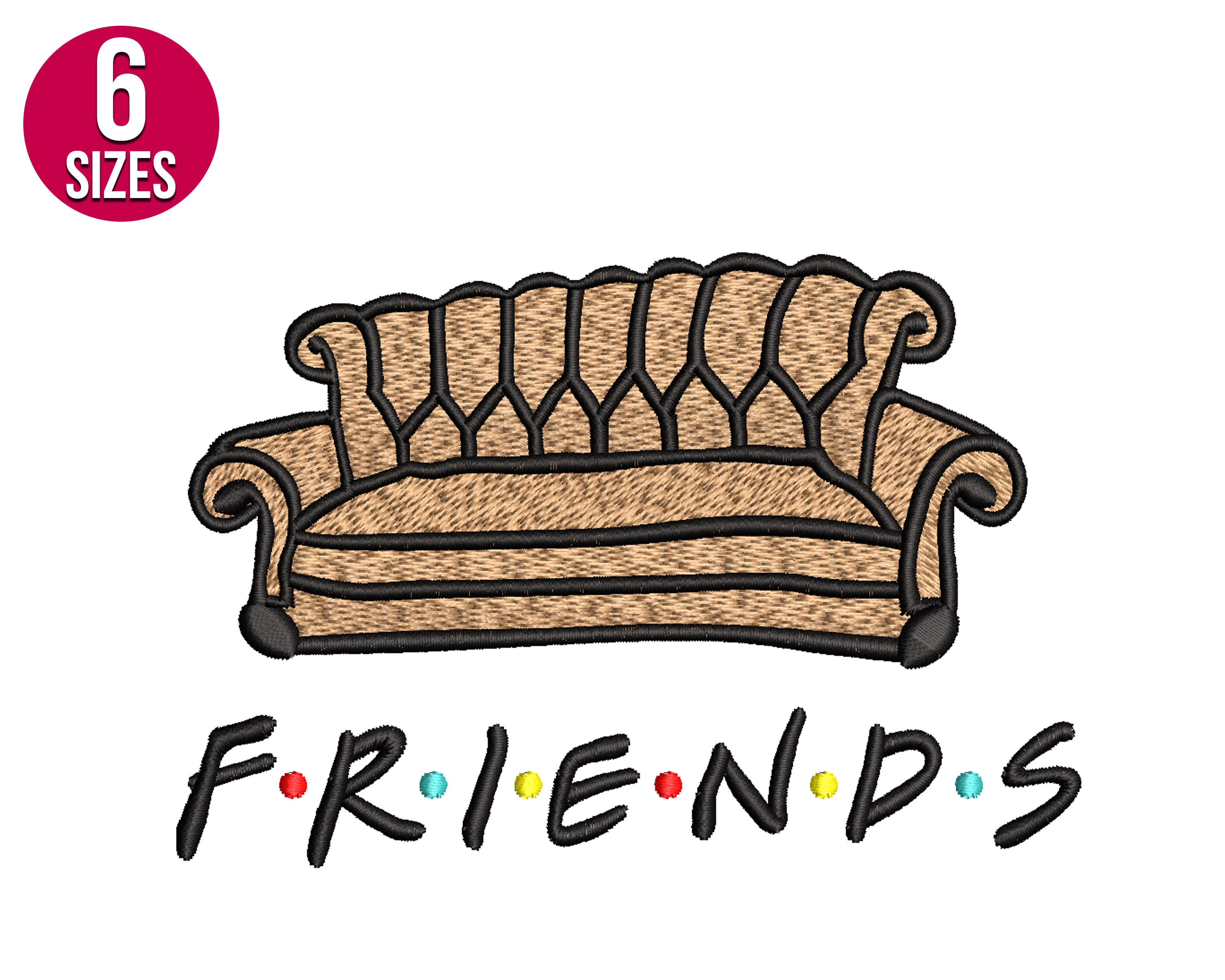 Friends Embroidery Design With Couch Machine Embroidery File - Etsy