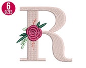 Floral Font Flower Alphabet R Letter Embroidery Design - Etsy