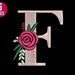 Floral Font Flower Alphabet F Letter Embroidery Design, Machine ...