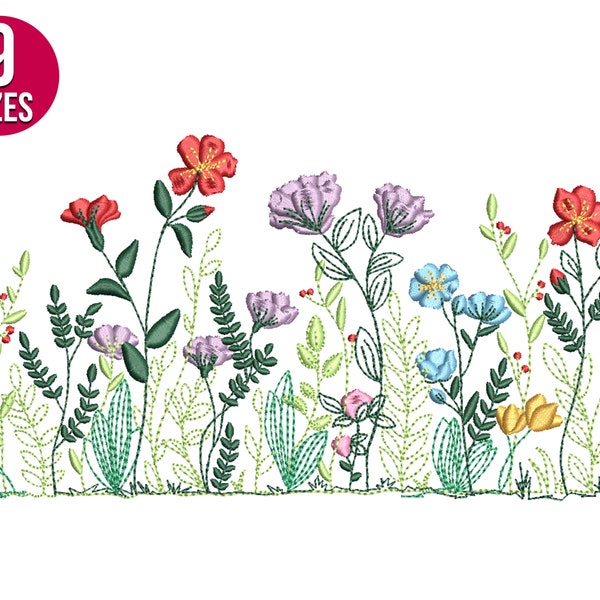 Wildflower Embroidery File - Etsy