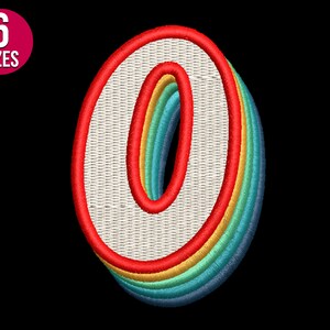 Retro Embroidery Numbers Embroidery Design, Font, Number Zero, Machine ...