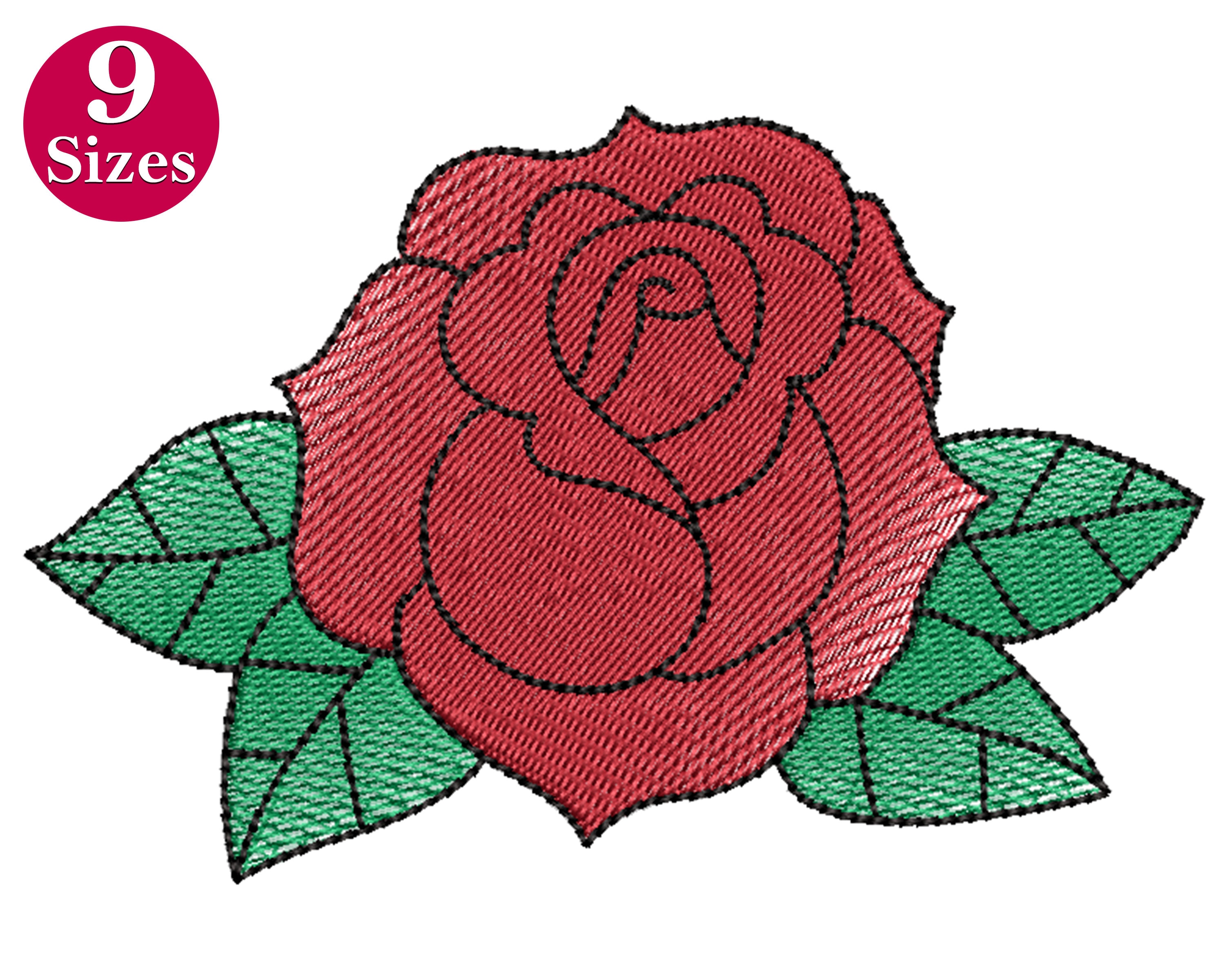 Rose flower embroidery design Machine embroidery file | Etsy