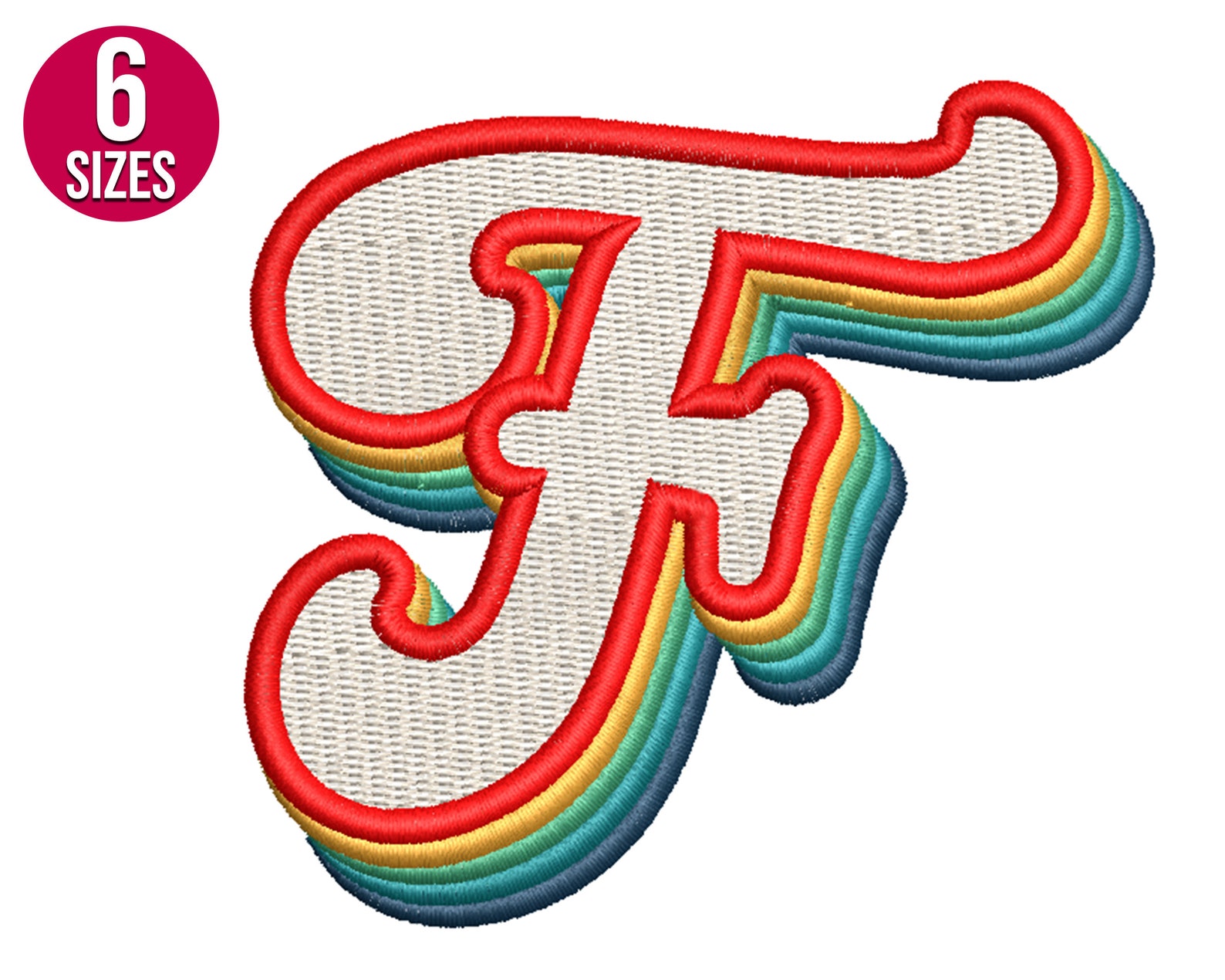Retro Alphabet Letter F Embroidery Design, Font, Machine Embroidery ...