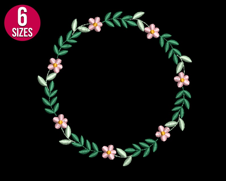 Floral Wreath Embroidery Design Flower Frame Machine - Etsy