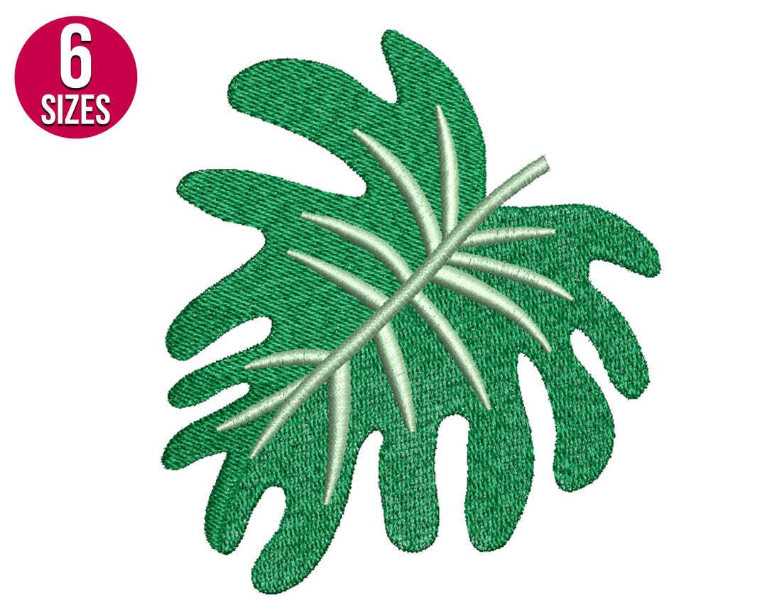 Monstera Leaf Embroidery Design, Tropical Leaf, Machine Embroidery File ...