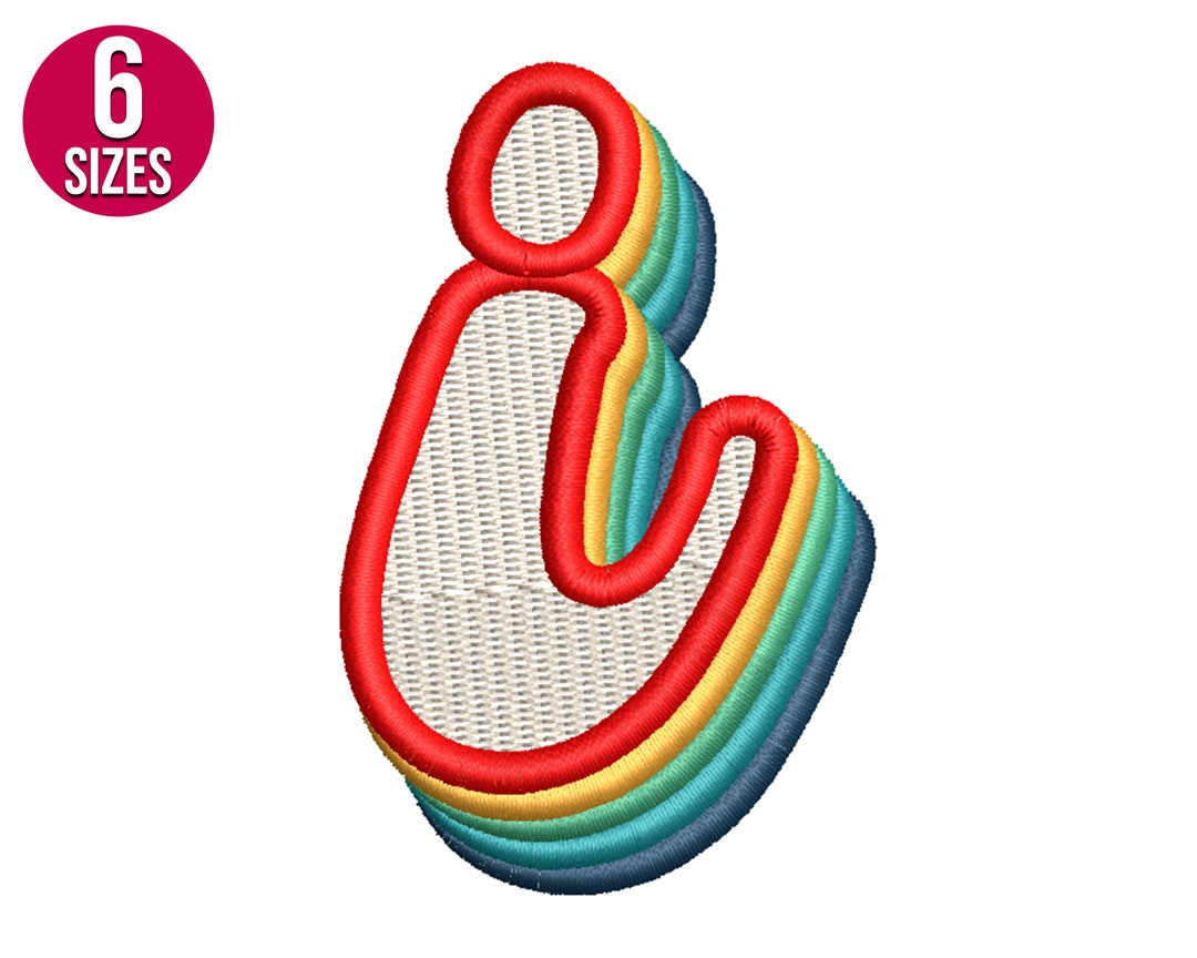 Retro Alphabet Letter I Embroidery Design, Font, Machine Embroidery ...