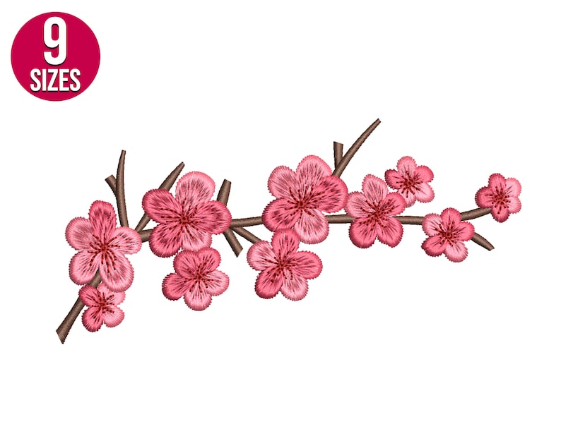 Cherry Blossom Embroidery Design Cherry Branch Machine - Etsy