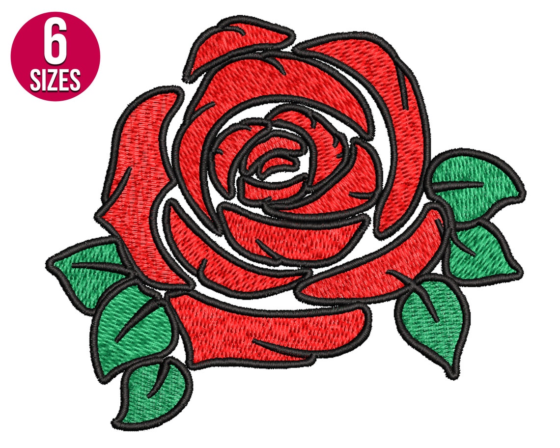 Rose Flower Embroidery Design Machine Embroidery File - Etsy