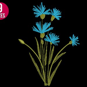 Cornflower Embroidery Design, Meadow, Wildflowers, Machine Embroidery ...