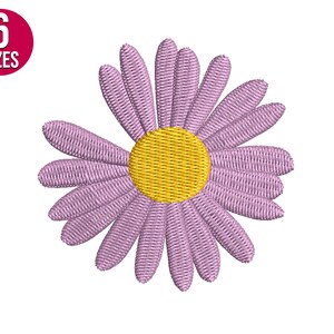 Mini Daisy Flower With Heart Embroidery Design, Machine Embroidery File ...