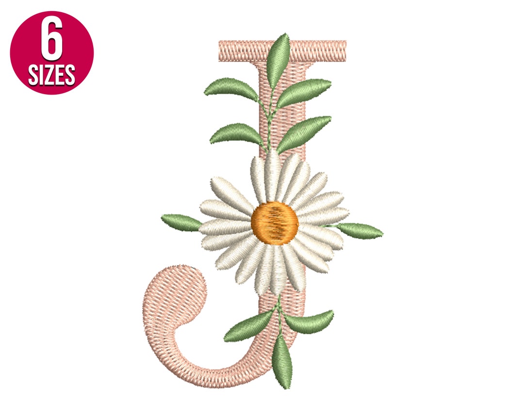 Floral Font Flower Alphabet J Letter Embroidery Design, Machine ... Floral Font Flower Alphabet J Letter Embroidery Design, Machine ...