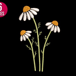Daisy Flowers Embroidery Design, Wildflowers, Machine Embroidery File ...
