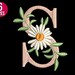 Floral Font Flower Alphabet S Letter Embroidery Design, Machine ...