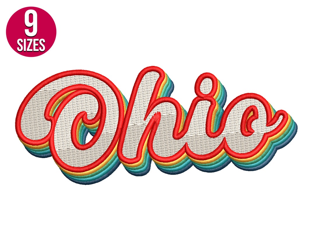 Ohio Embroidery Design, Retro, Country, Vintage, Machine Embroidery ...
