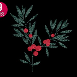 Christmas Tree Branch Embroidery Design, Xmas, Machine Embroidery File ...