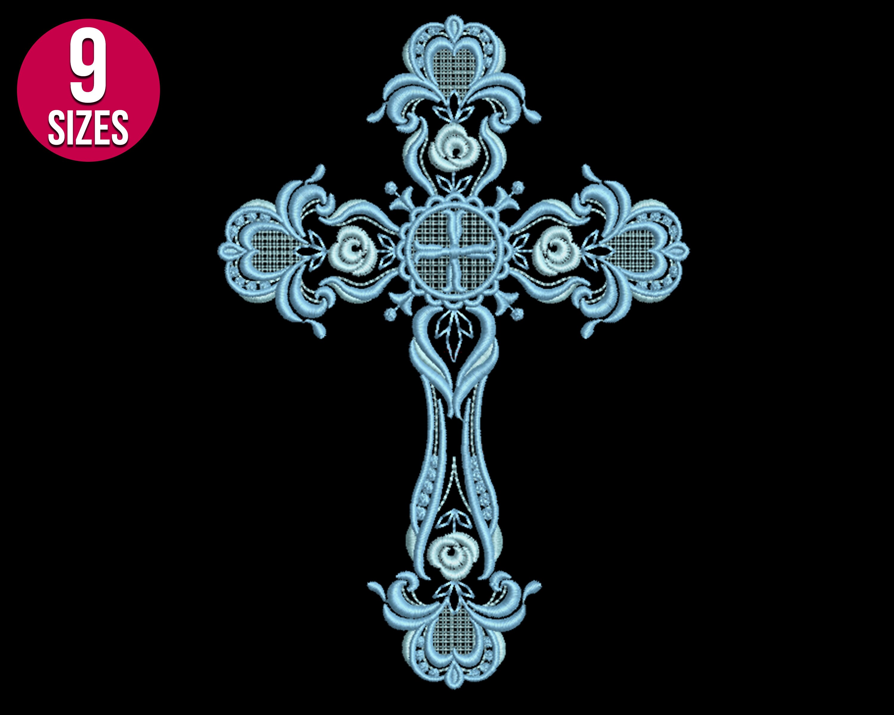 Fancy Cross Embroidery Design Christian Cross Easter Design - Etsy