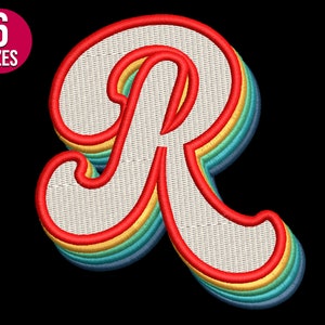 Retro Alphabet Letter R Embroidery Design, Font, Machine Embroidery ...