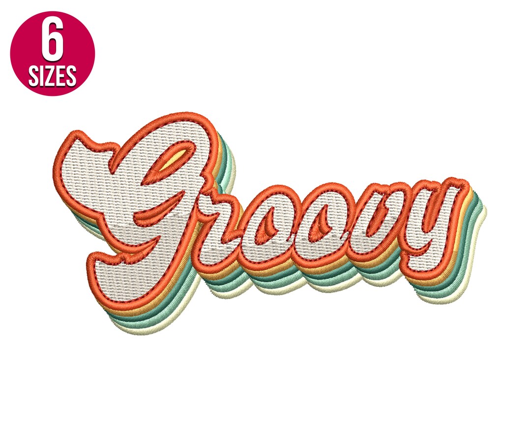 Groovy Embroidery Design, Retro, Vintage, Machine Embroidery Pattern ...
