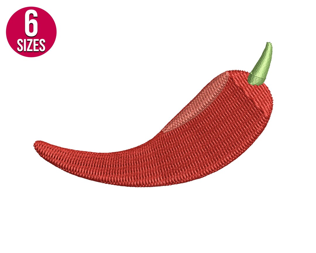 Red Chili Machine Embroidery Design, Chili Pepper, Machine Embroidery ...