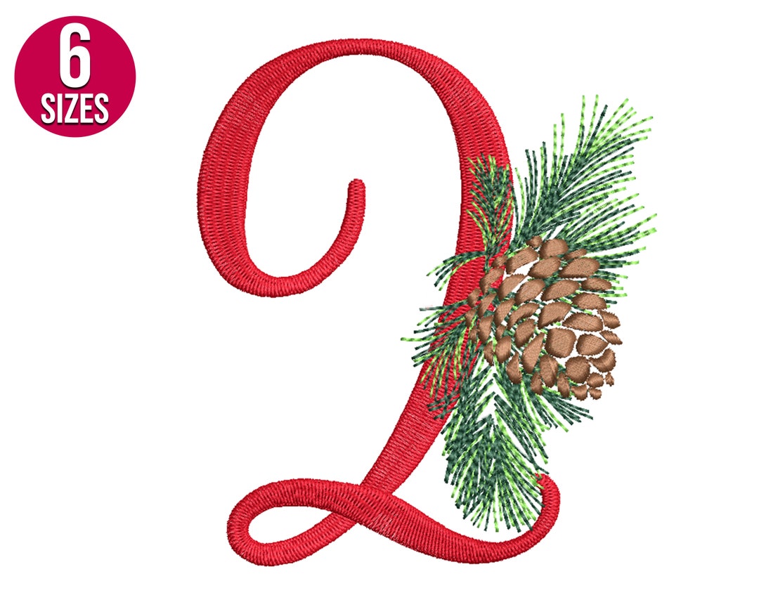 Christmas Alphabet Embroidery Design, Number Two, Pine Cone, Font ...