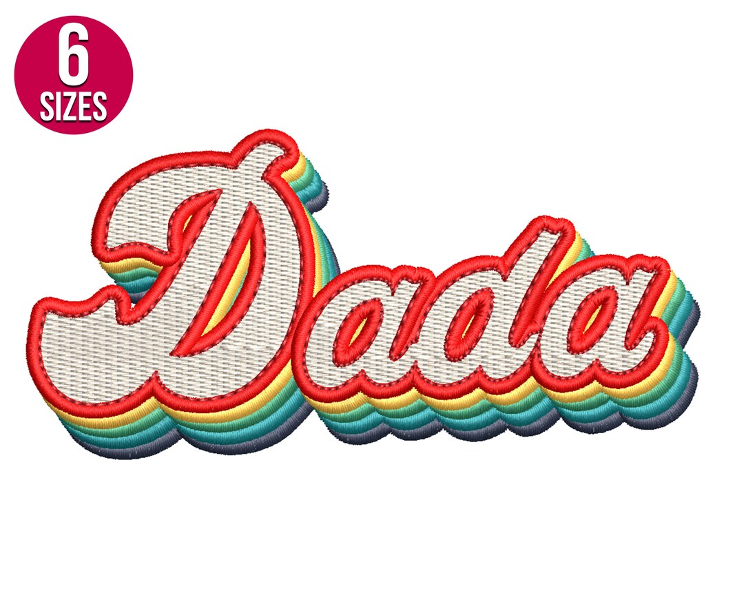Dada Embroidery Design, Retro, Vintage, Machine Embroidery File ...
