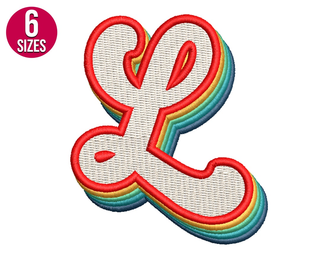 Retro Alphabet Letter L Embroidery Design, Font, Machine Embroidery ...