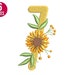 Floral Font Sunflower Alphabet Number Seven Embroidery Design - Etsy