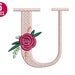 Floral Font Flower Alphabet U Letter Embroidery Design - Etsy