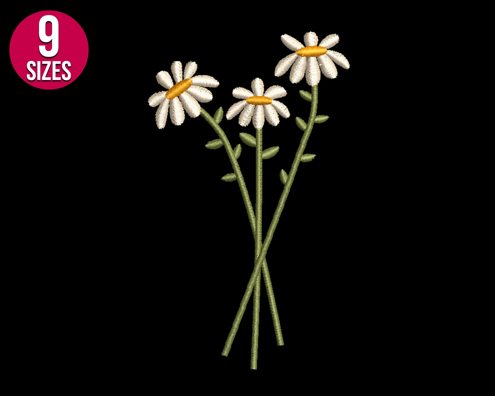 Daisy Flower Bunch Embroidery Design Machine Embroidery File - Etsy