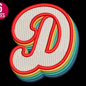 Retro Alphabet Letter D Embroidery Design, Font, Machine Embroidery ...