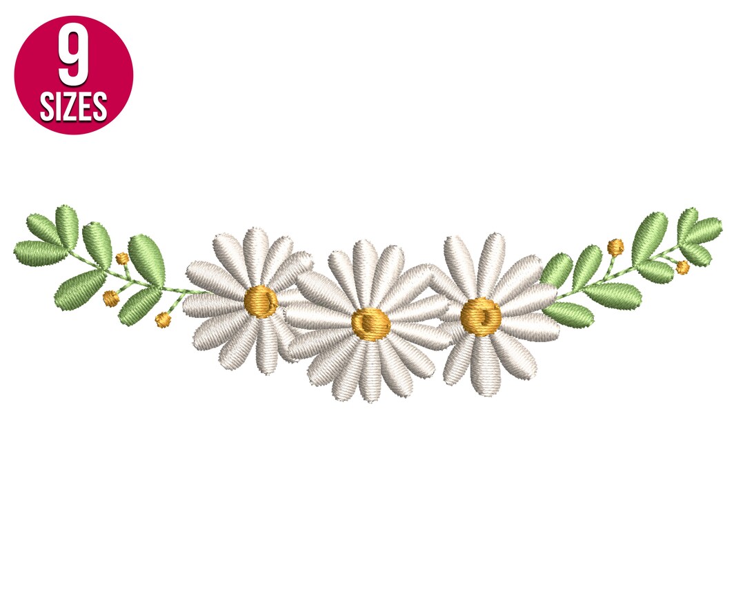 Daisy Embroidery Design, Floral Embroidery Pattern, Machine Embroidery ...