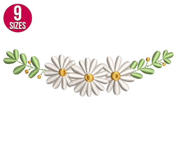 Daisy Embroidery Design Floral Embroidery Pattern Machine - Etsy