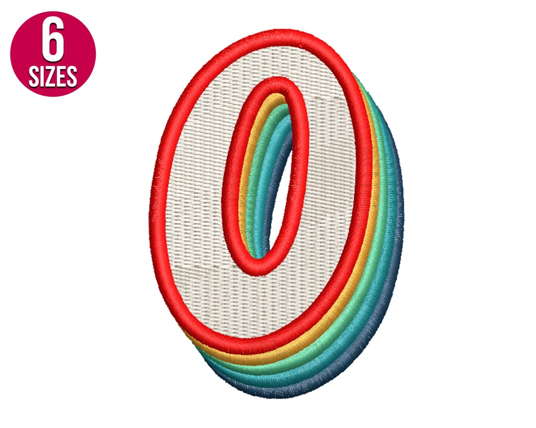 Retro Embroidery Numbers Embroidery Design, Font, Number Zero, Machine ...