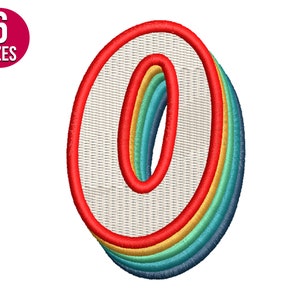 Retro Embroidery Numbers Embroidery Design, Font, Number Zero, Machine ...