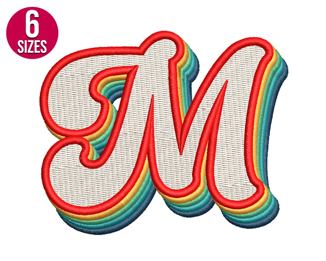 Retro Alphabet Letter M Embroidery Design, Font, Machine Embroidery ...