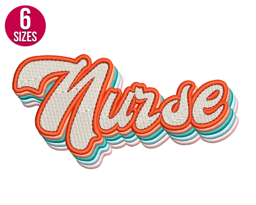 Nurse Embroidery Design, Retro, Mama, Machine Embroidery File, Machine ...