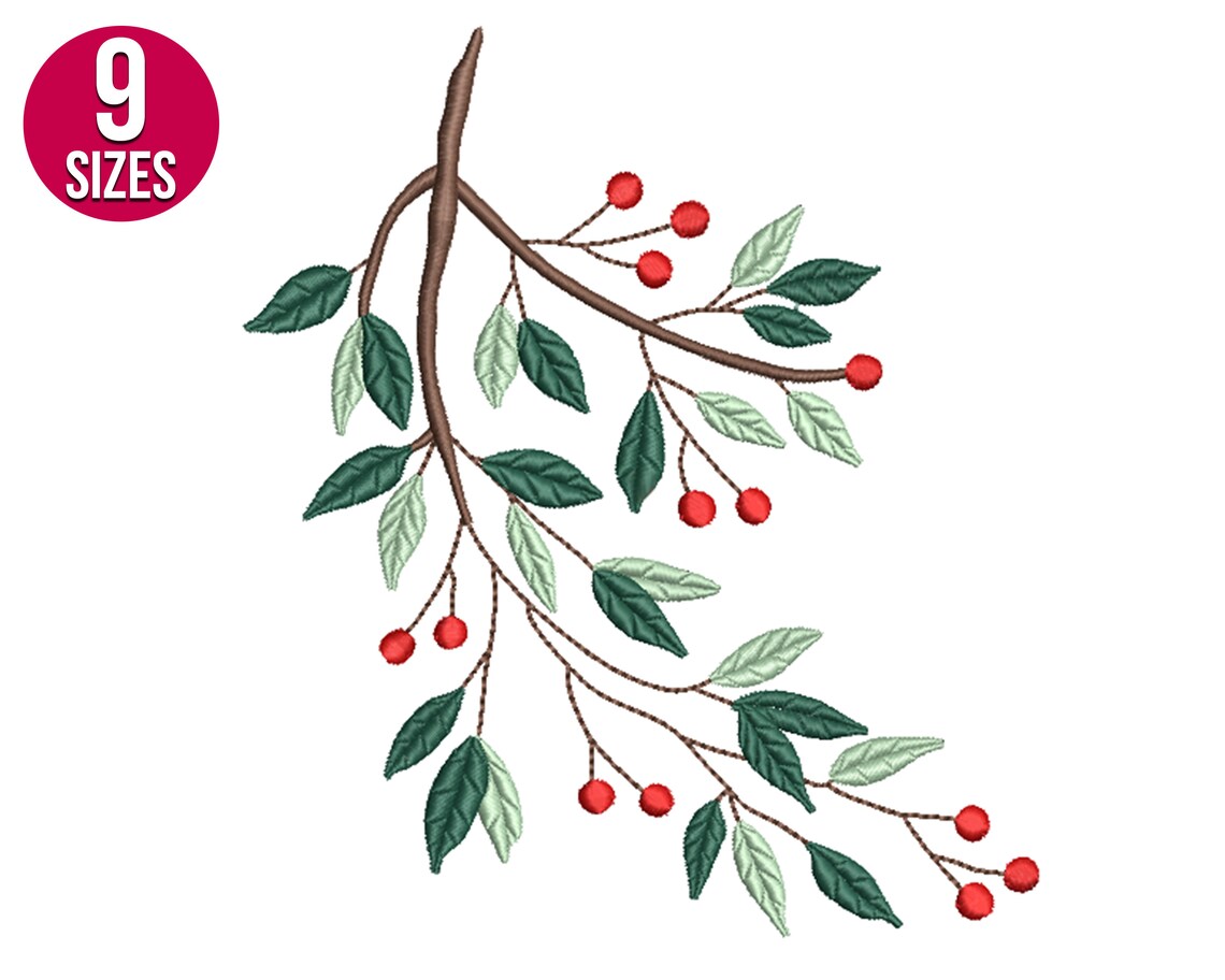 Christmas Tree Branch Embroidery Design Xmas Machine - Etsy