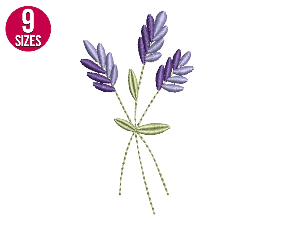 Lavender Bouquet Embroidery Design, Wildflower, Herb, Plants, Machine ...