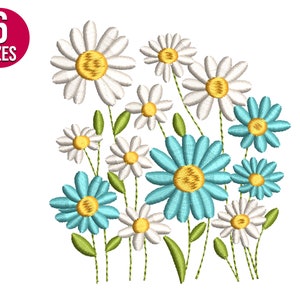 Daisy Bunch Embroidery Design, Wildflowers, Machine Embroidery File ...