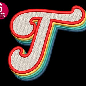 Retro Alphabet Letter T Embroidery Design, Font, Machine Embroidery ...