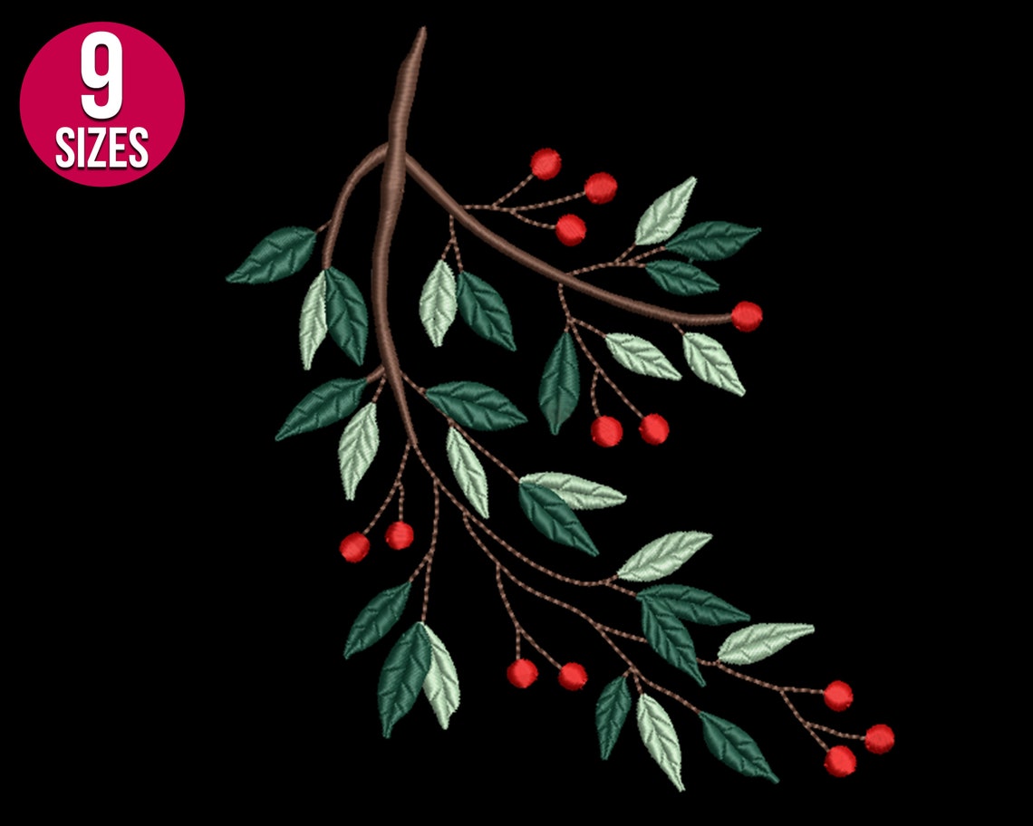Christmas Tree Branch Embroidery Design Xmas Machine - Etsy